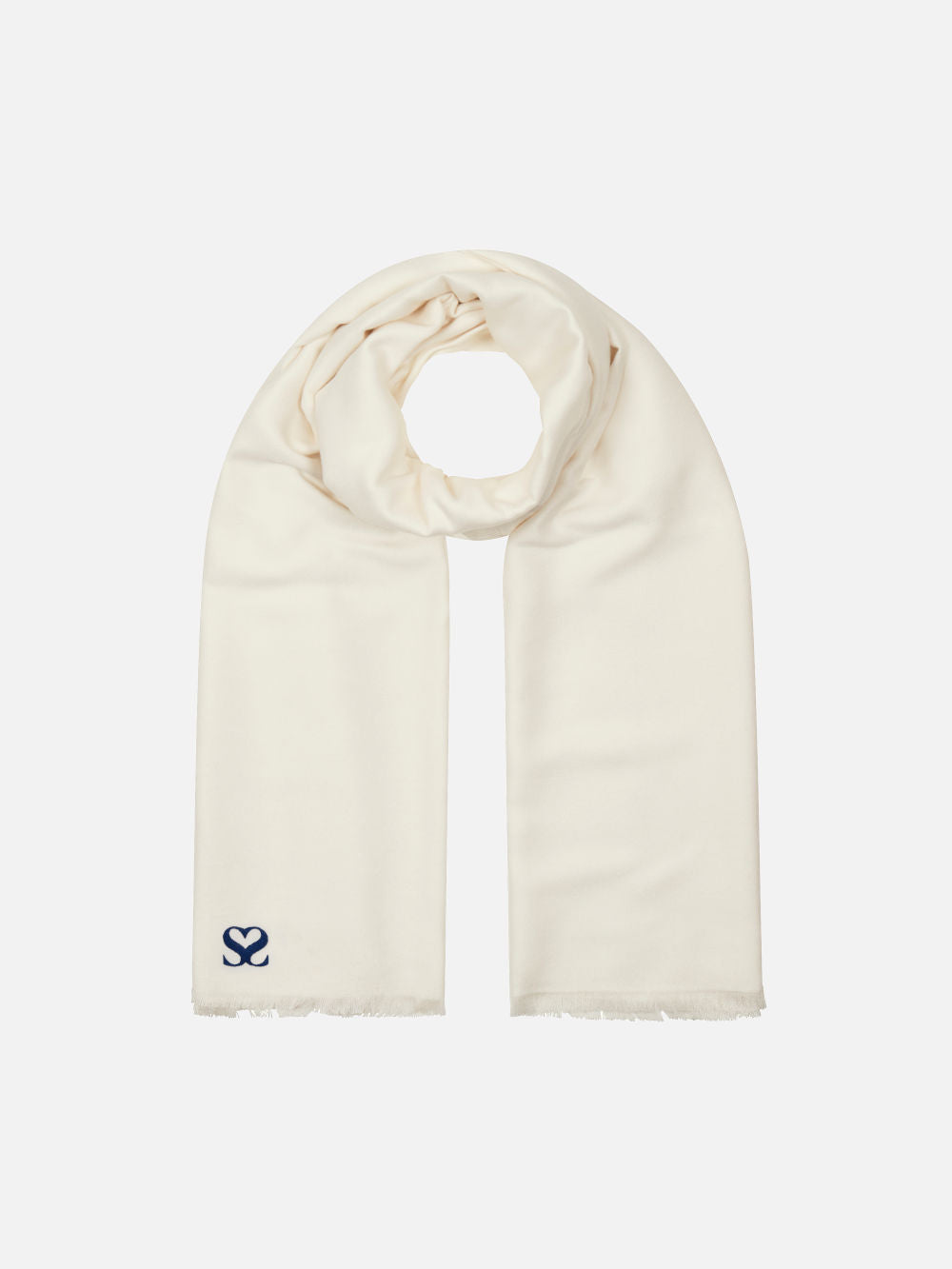 Plain White Silk Scarf & Stole | Monogram Embroidered Silk Scarf – Shaku